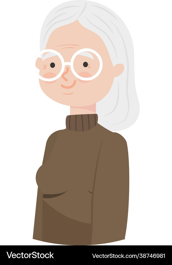 Happy old woman Royalty Free Vector Image - VectorStock