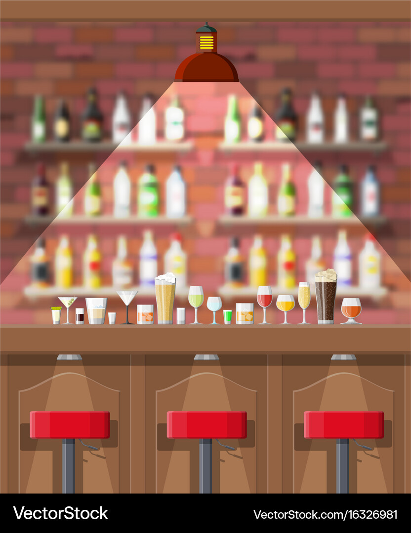 Interior of pub cafe or bar Royalty Free Vector Image