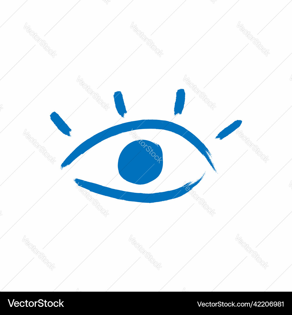 Isolated eye drawn by hand with a rough brush Vector Image