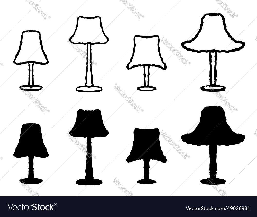 Lamp set Royalty Free Vector Image - VectorStock
