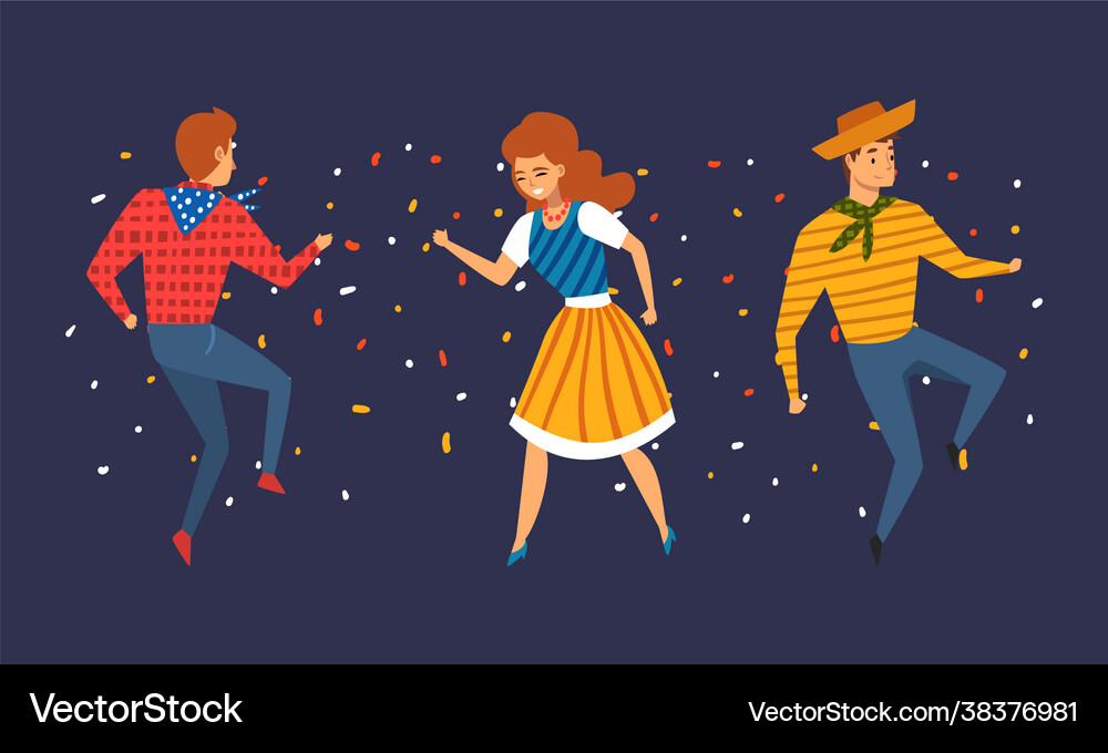 People character dancing enjoying party Royalty Free Vector
