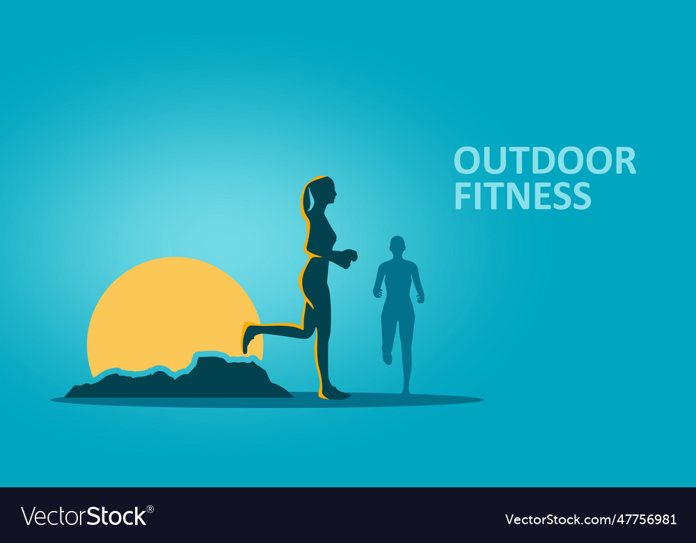 Running lady silhouette Royalty Free Vector Image