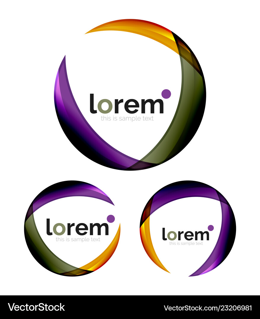 Set of geometric shape convergence logo design Vector Image