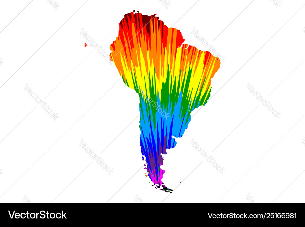 South america continent - map is designed rainbow Vector Image
