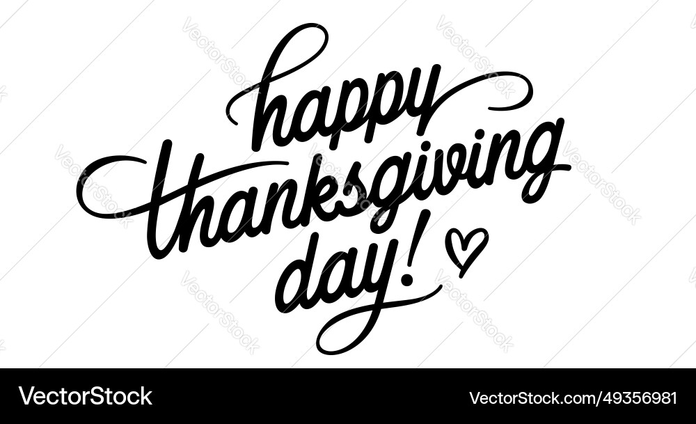 Thanksgiving day hand lettering Royalty Free Vector Image