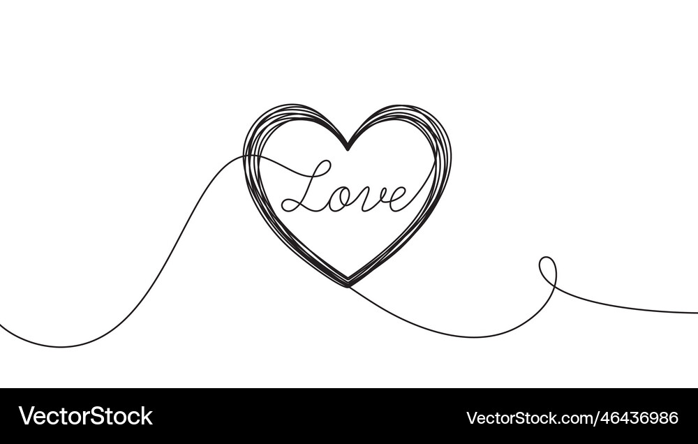 Abstract single line love symbol valentine Vector Image