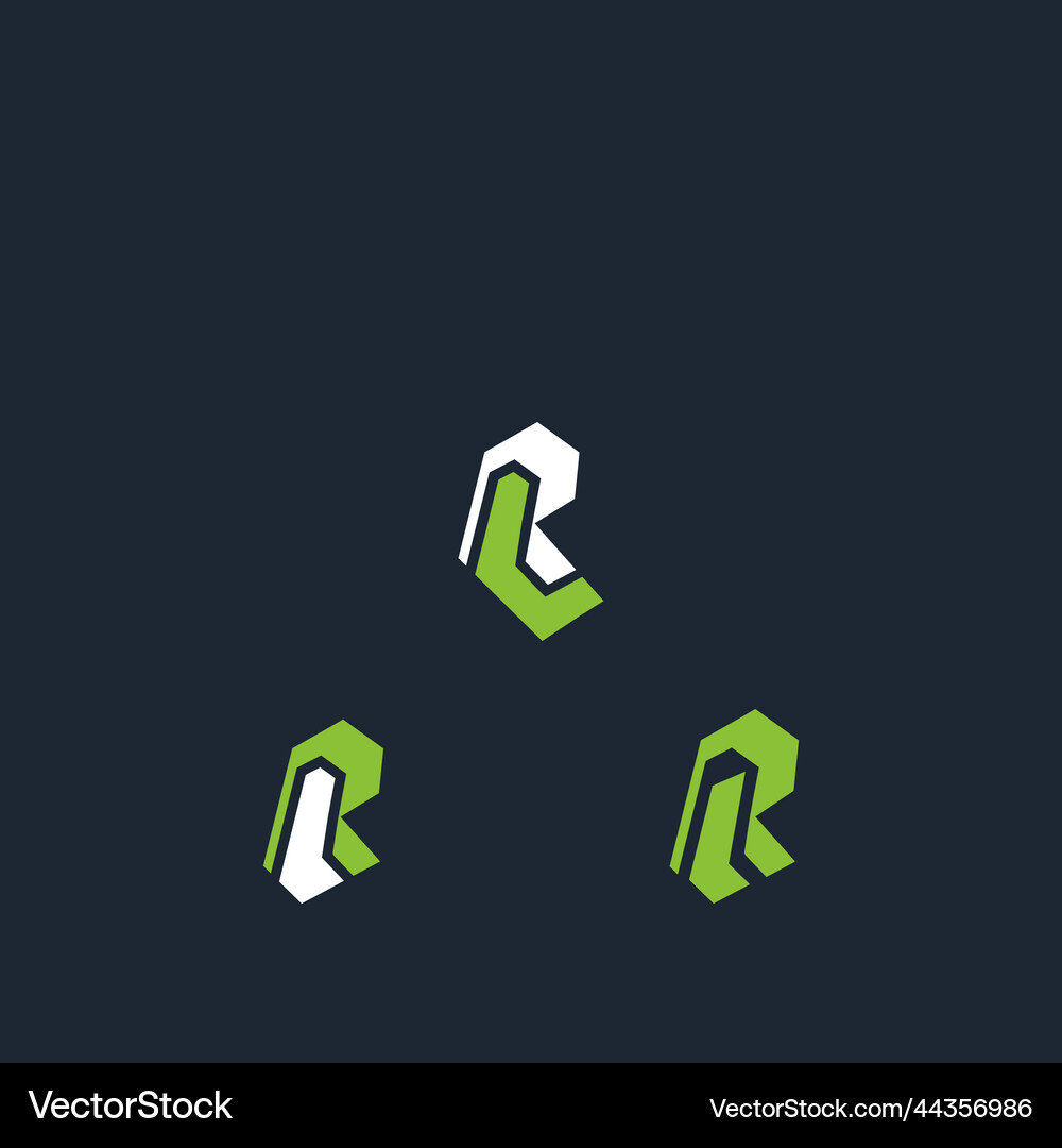 Alphabet initials logo lr rl l and r Royalty Free Vector