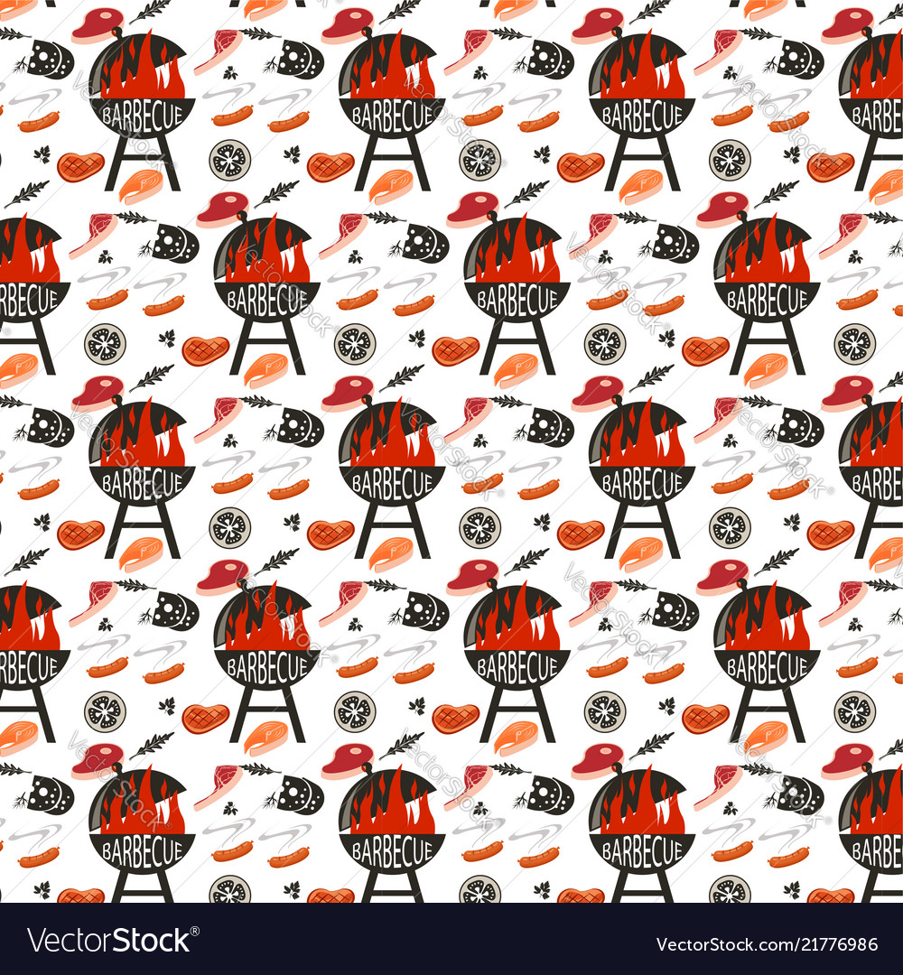 Background seamless bbq Royalty Free Vector Image