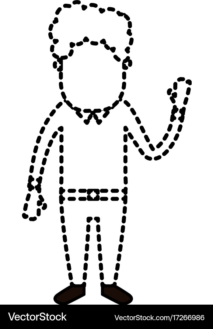 Dotted shape man with hairstyle design and clothes