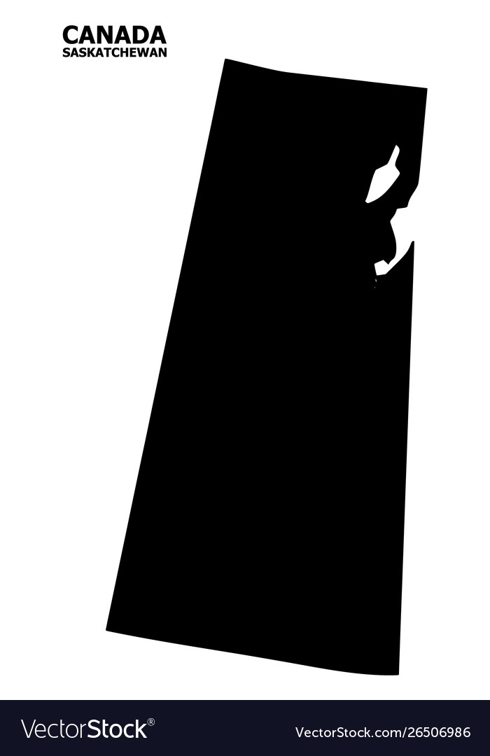 Flat map saskatchewan province with name Vector Image