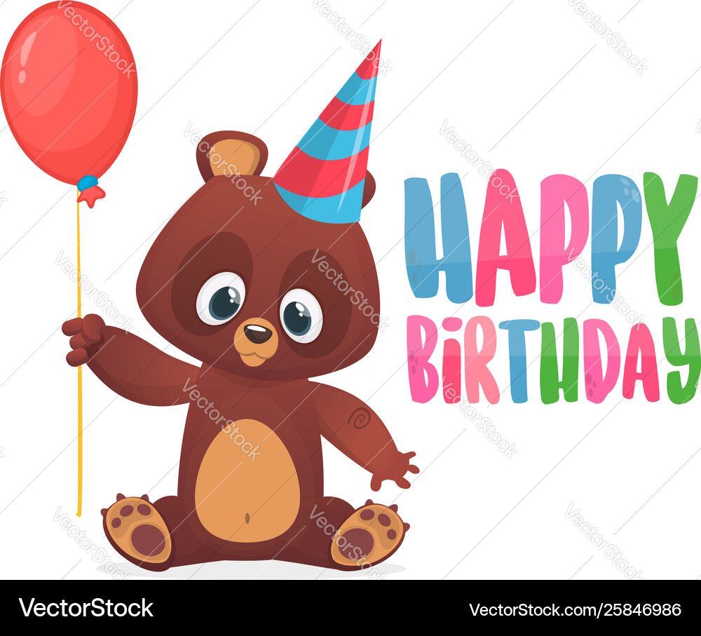 Happy birthday greetings cartoon Royalty Free Vector Image