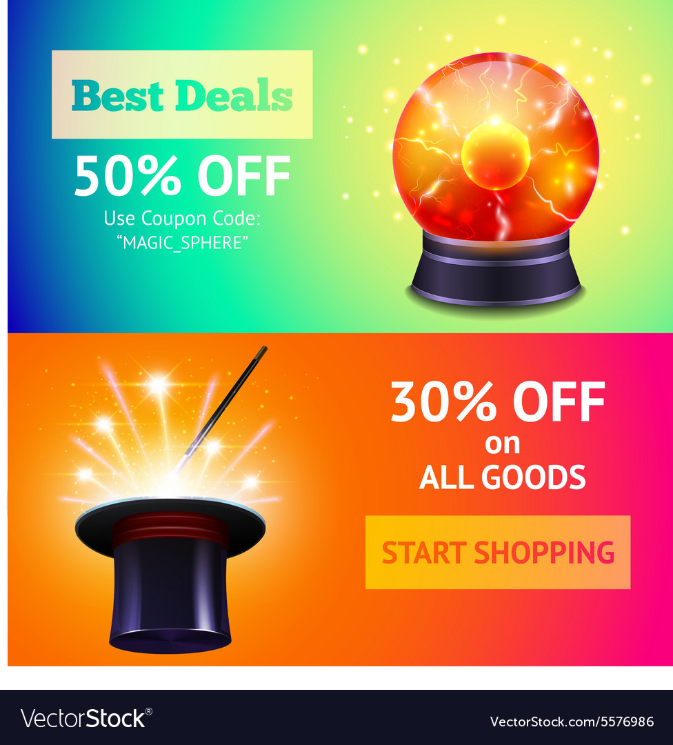 Magic banners set Royalty Free Vector Image - VectorStock