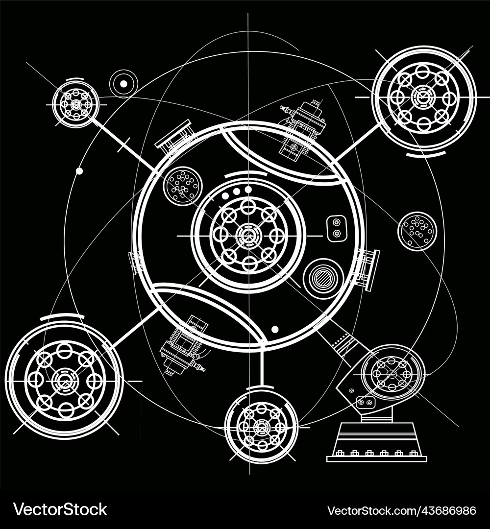 Nuclear reactor power plant drawing energy Vector Image