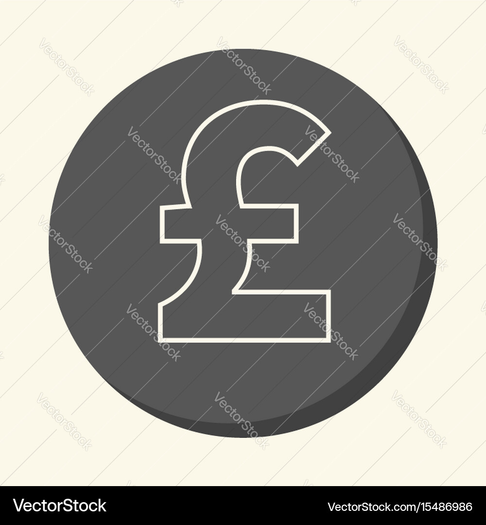 Pound symbol or lyre round line icon Royalty Free Vector