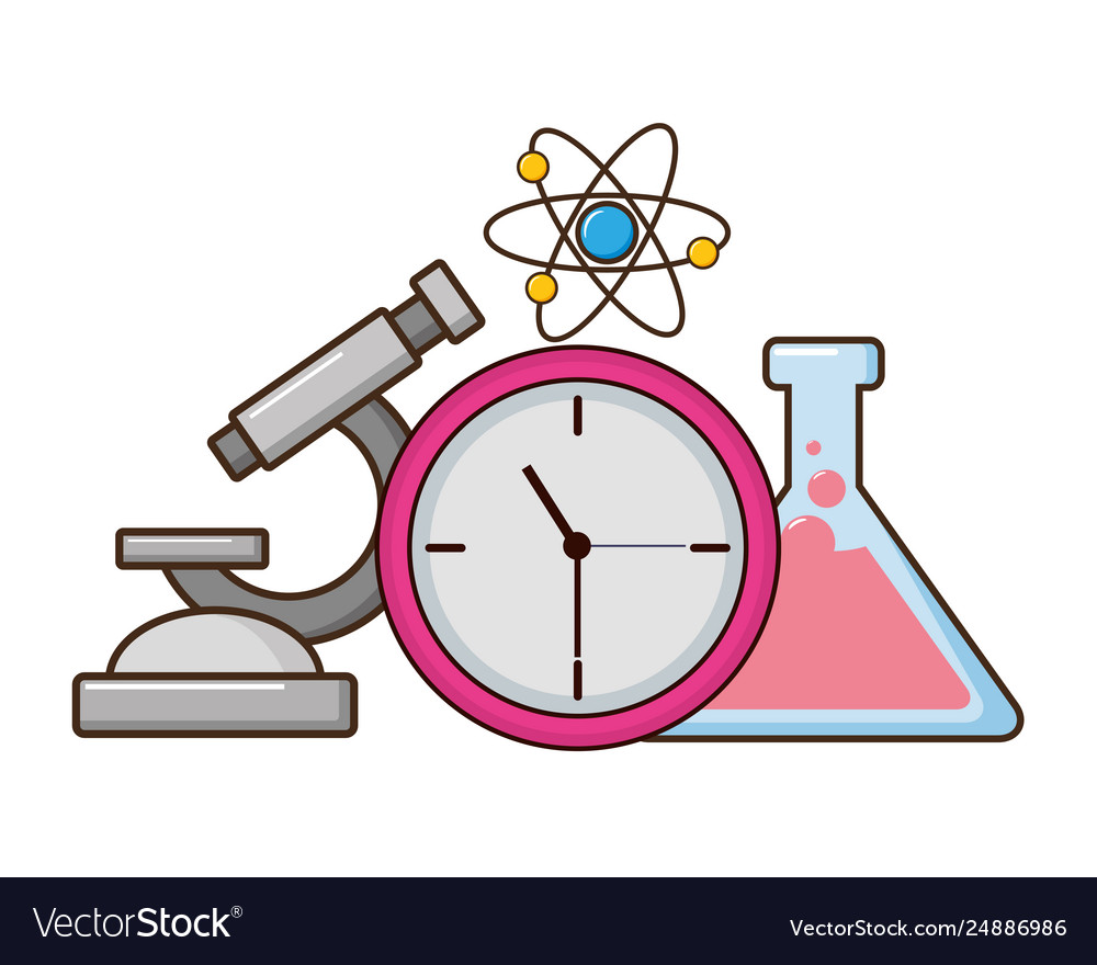 School science atom microscope Royalty Free Vector Image