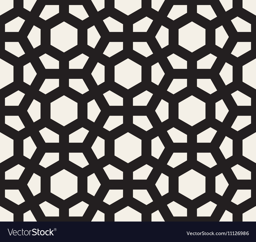 Seamless black and white hexagonal pattern Vector Image