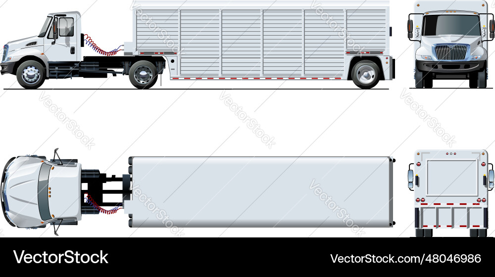 Semi truck template isolated on white Royalty Free Vector