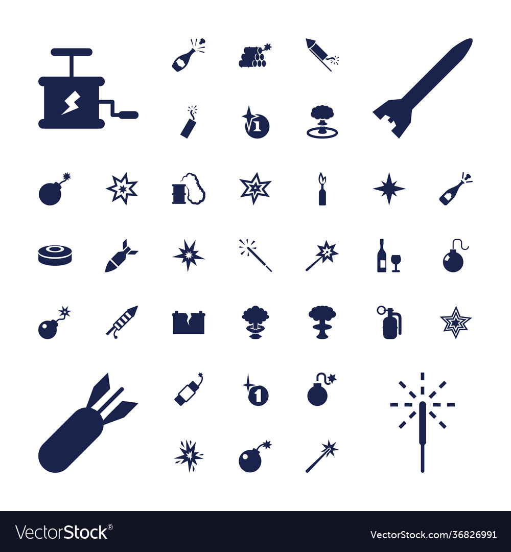 37 explosion icons Royalty Free Vector Image - VectorStock