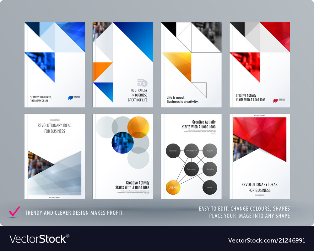 Brochure design triangular template colourful Vector Image