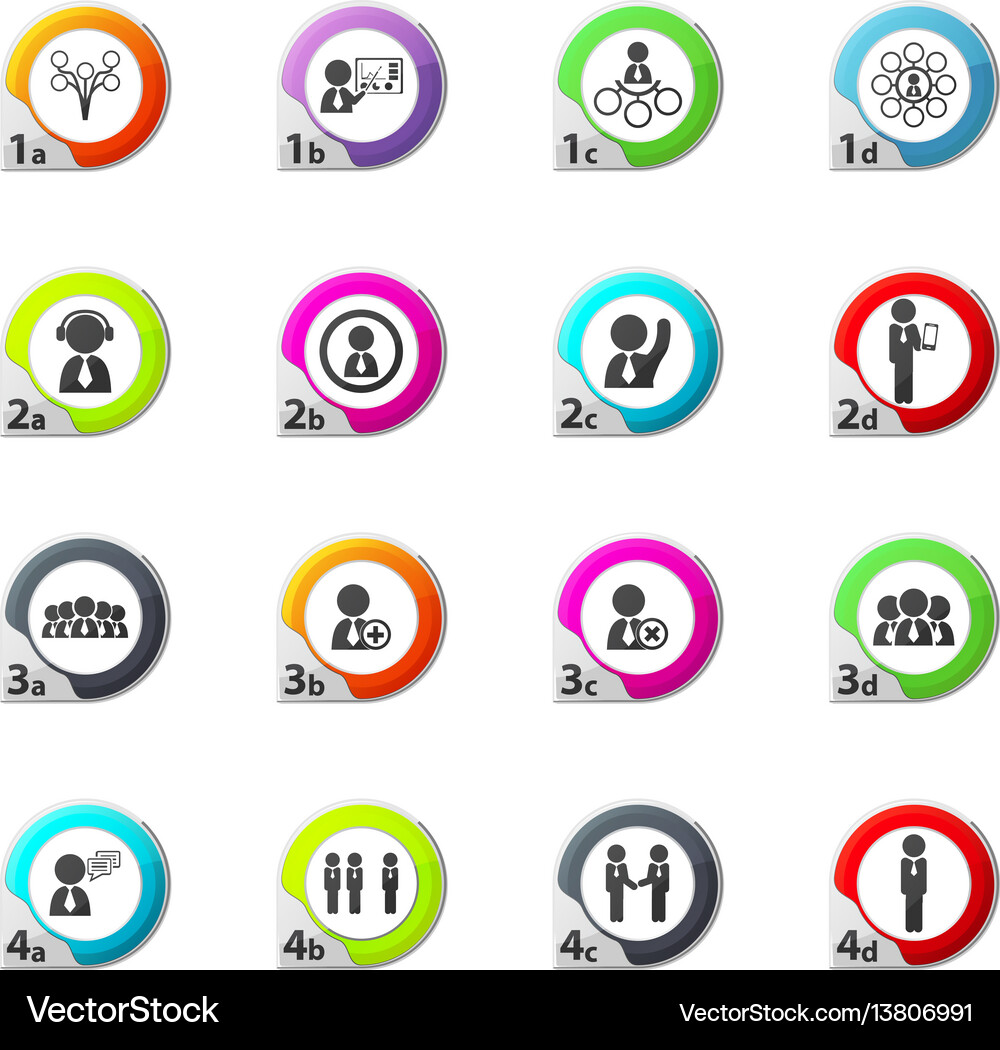 Connected people social network human icons set Vector Image