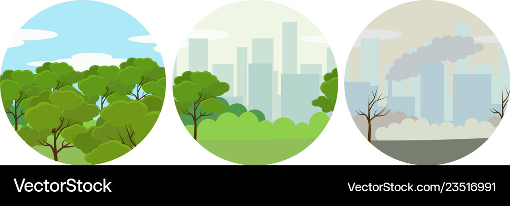 Environmental conservation icons landscape with Vector Image