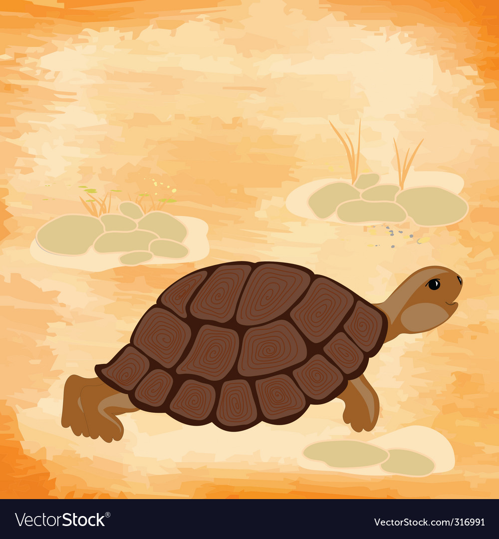 Grunge Turtle Background Royalty Free Vector Image