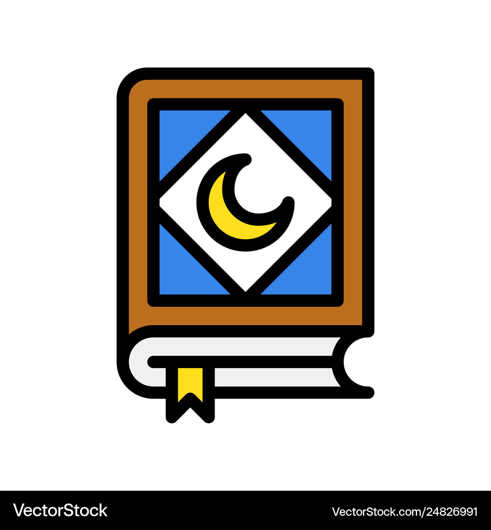 Islamic book ramadan related filled icon Vector Image