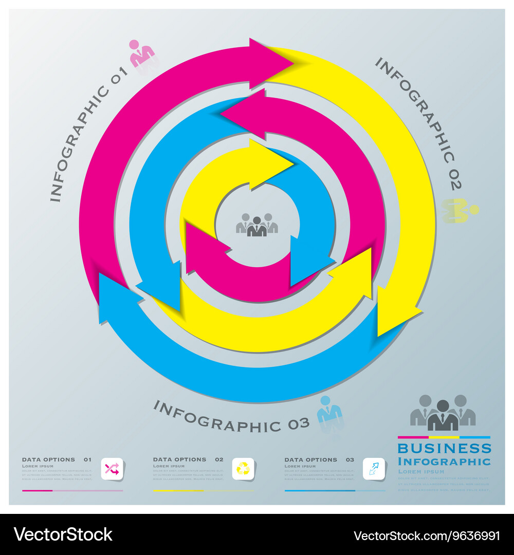 Modern curve arrows business infographic Vector Image