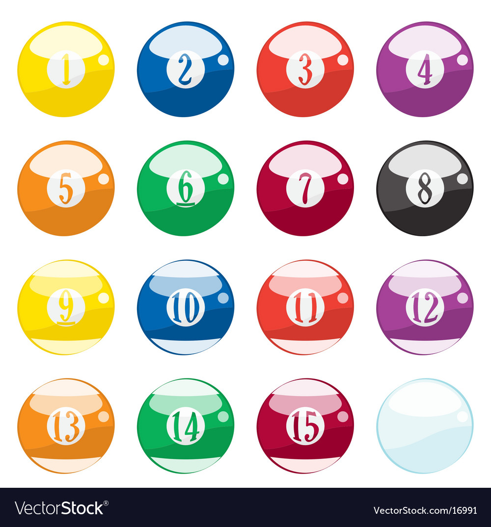 Pool balls Royalty Free Vector Image - VectorStock