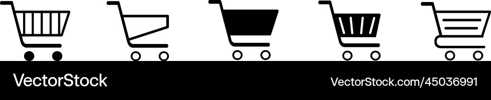 Shopping cart cart icon set variation Royalty Free Vector