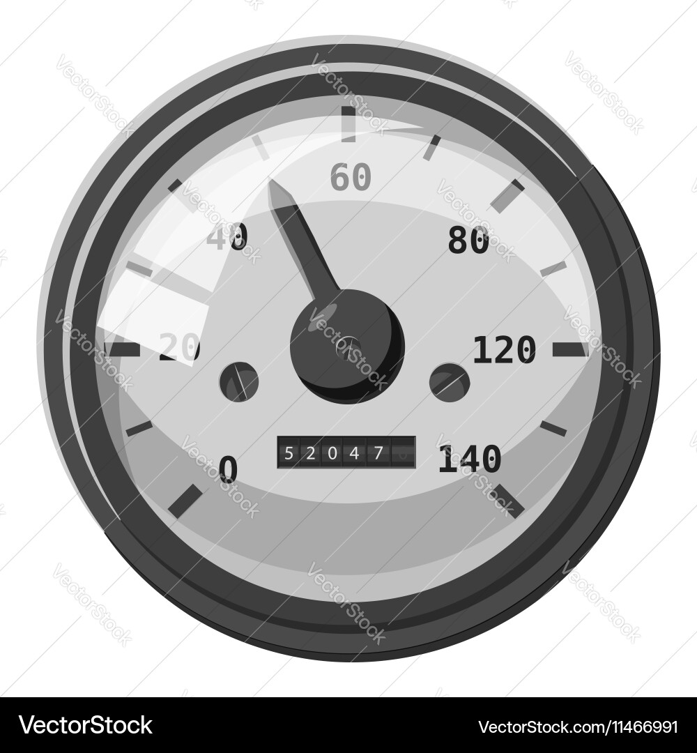 Speedometer with arrow icon gray monochrome style Vector Image
