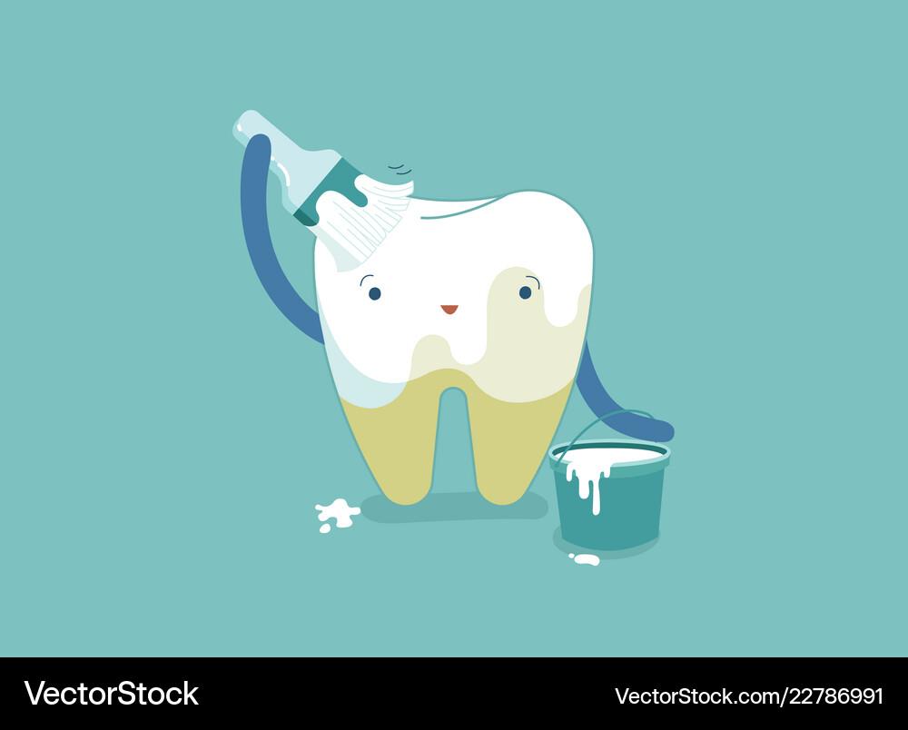 Tooth painting for whitening bleaching Royalty Free Vector