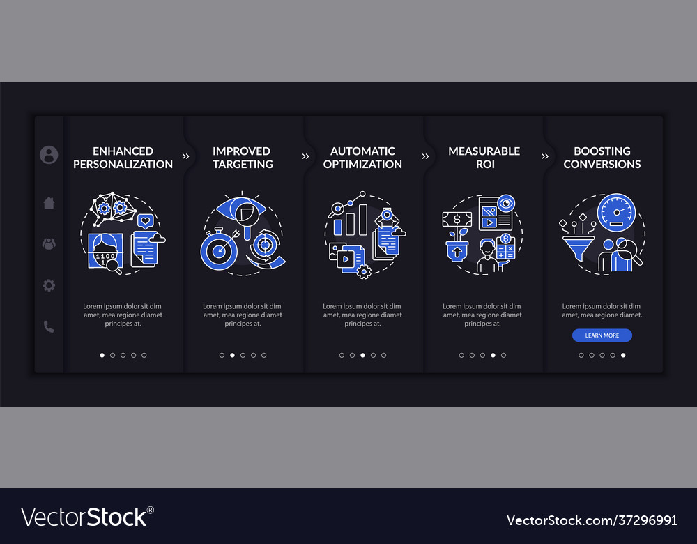 User behaviour analytics onboarding template Vector Image