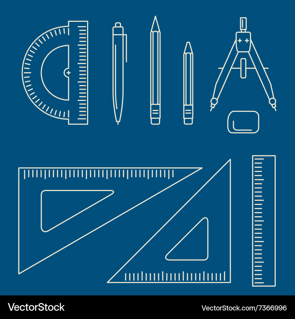 Drawing equipment Royalty Free Vector Image - VectorStock