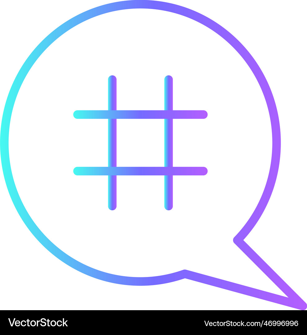 Hashtag marketing icon with blue duotone style Vector Image
