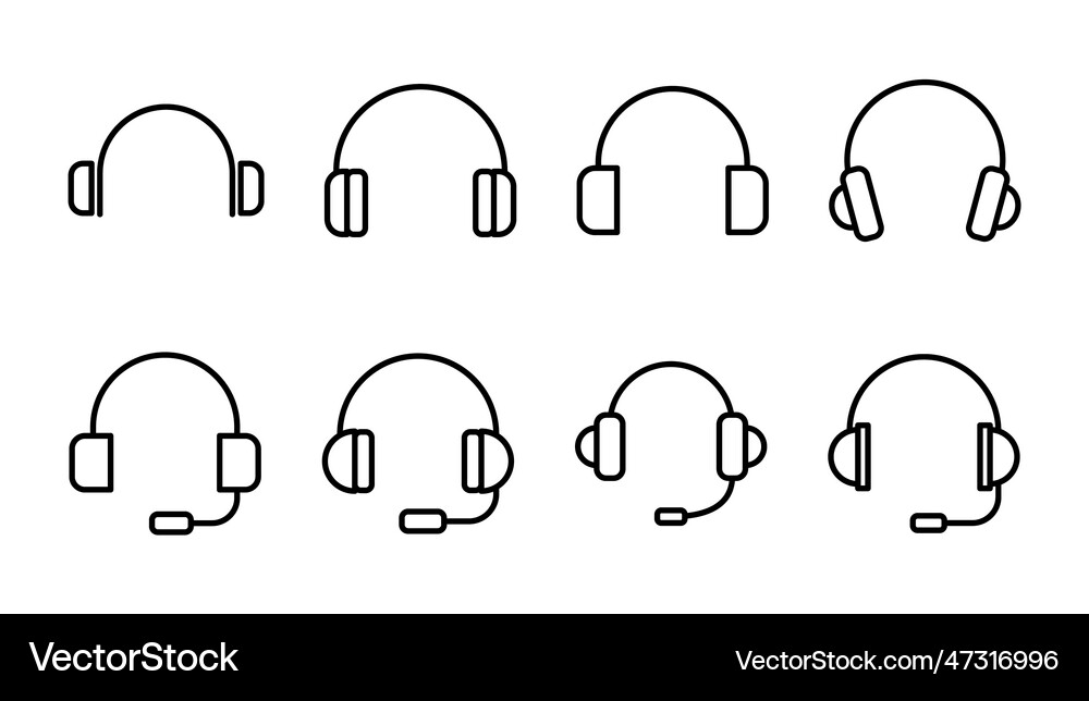 Headphone icon headset icon symbols Royalty Free Vector