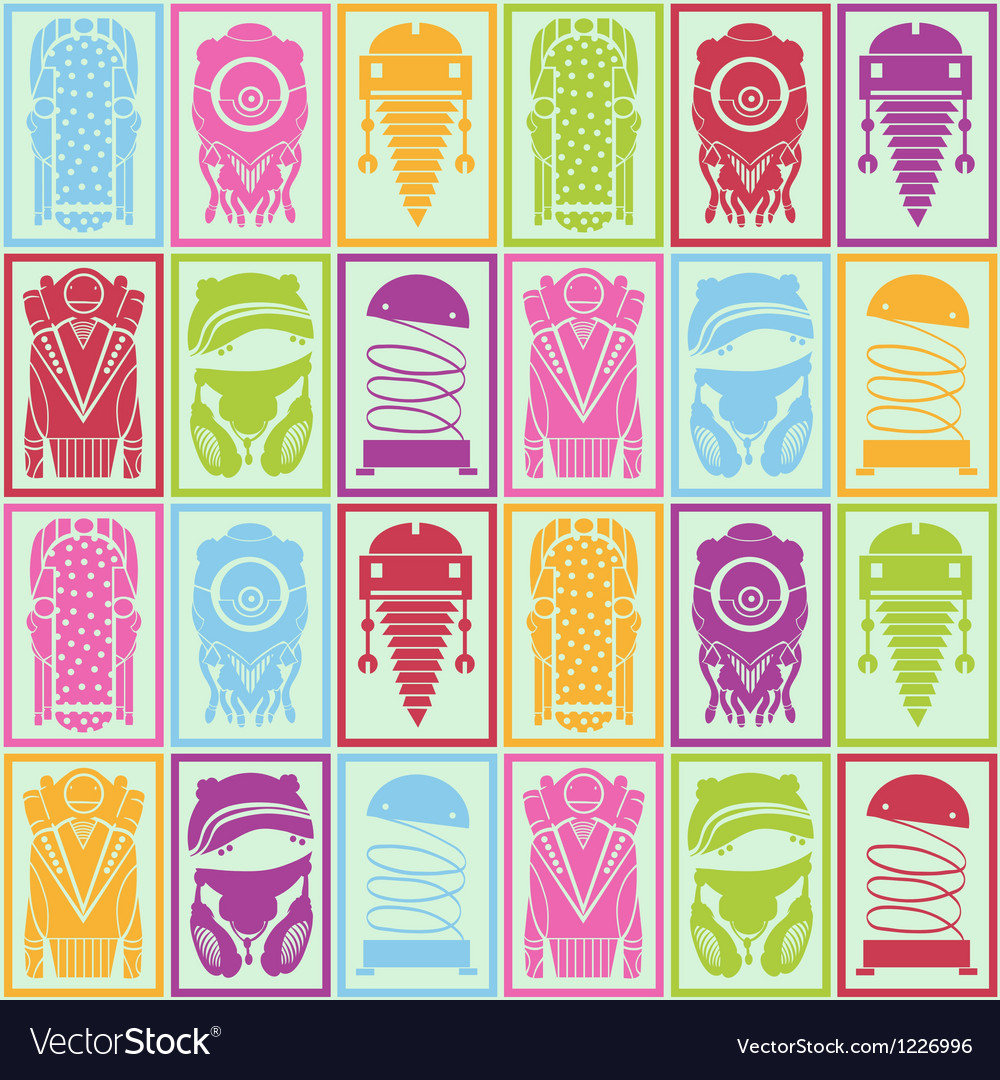 Robots pattern Royalty Free Vector Image - VectorStock