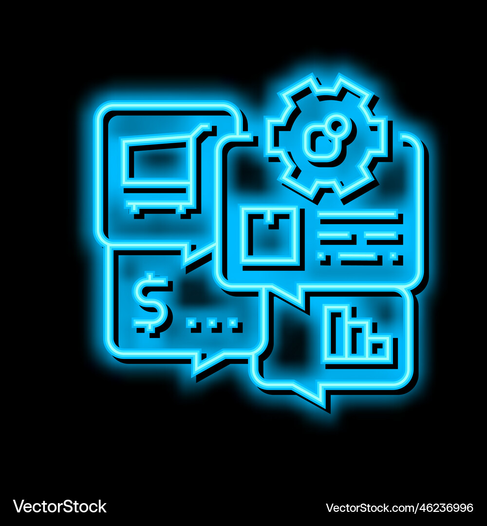 Sales erp neon glow icon Royalty Free Vector Image