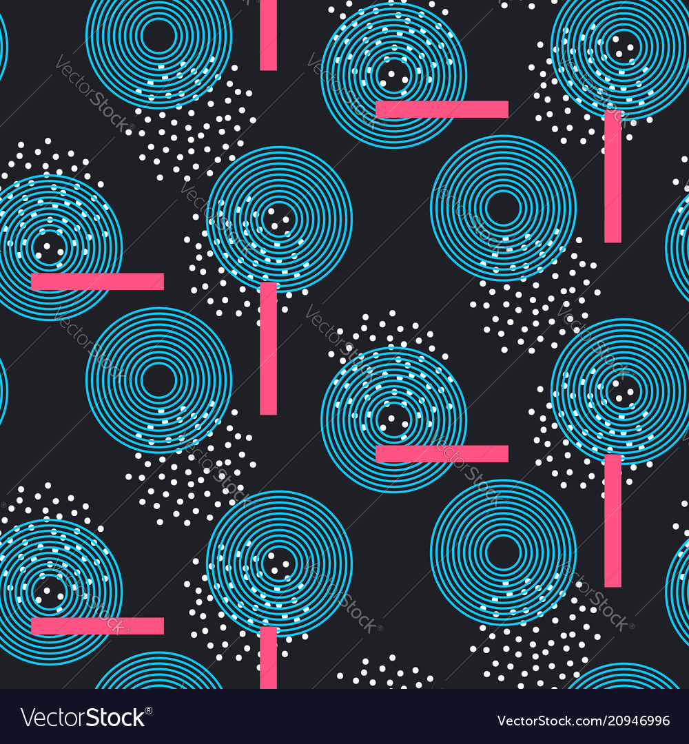 Seamless pattern with abstract line circles Vector Image