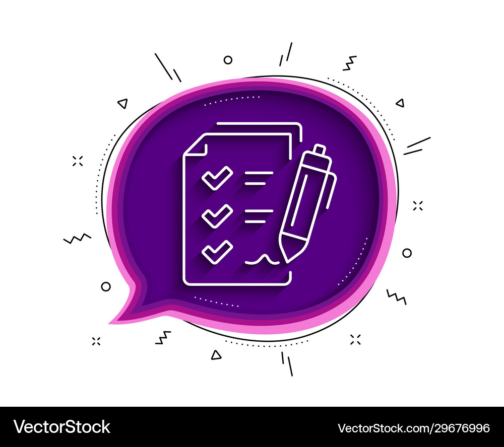 Survey checklist line icon report sign Royalty Free Vector