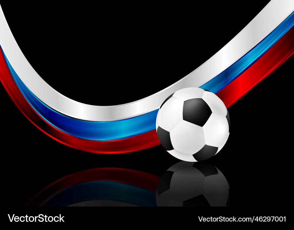 Abstract black background with soccer ball Vector Image
