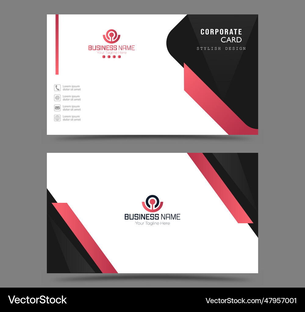 Business card double-sided card design Royalty Free Vector
