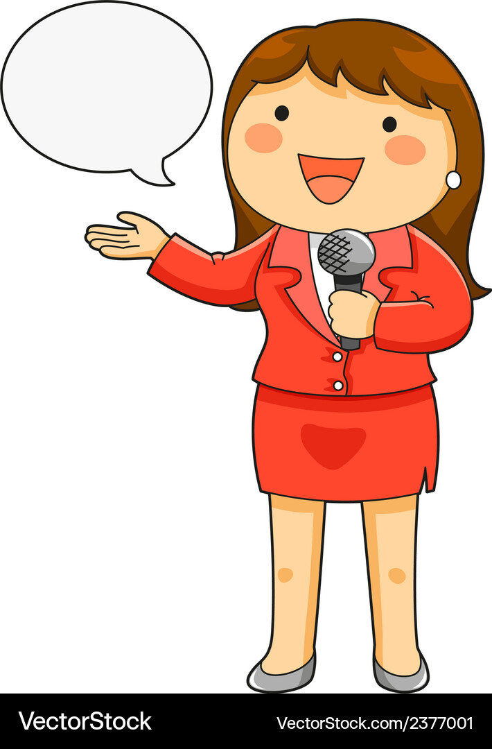 Female tv reporter Royalty Free Vector Image - VectorStock