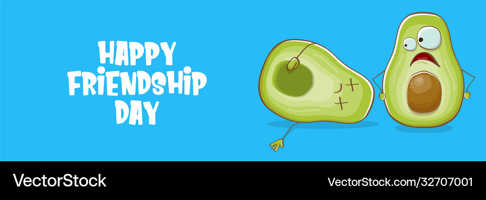Happy friendship day cartoon comic horizontal Vector Image
