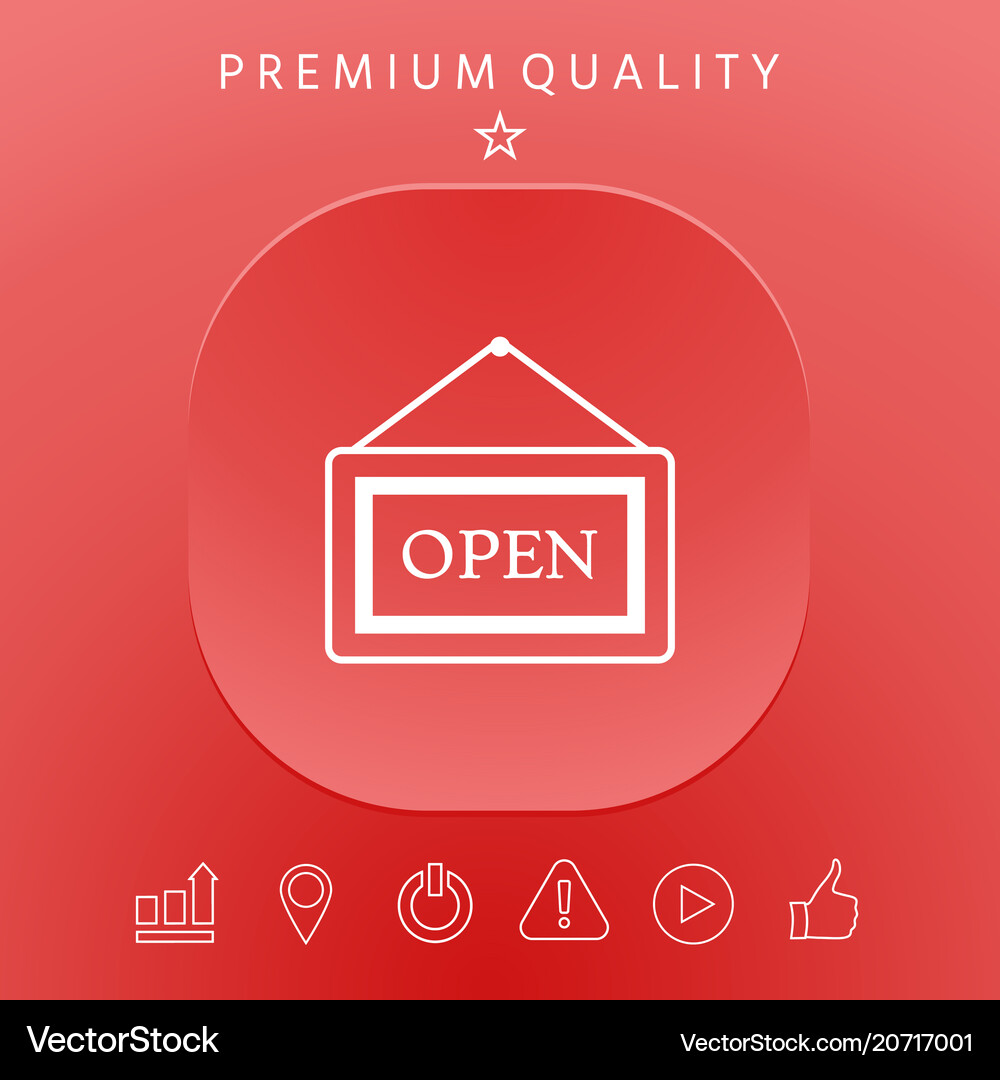 Information plate with open sign board hanging Vector Image