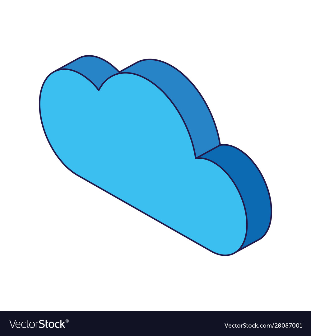 Isometric cloud icon flat design Royalty Free Vector Image