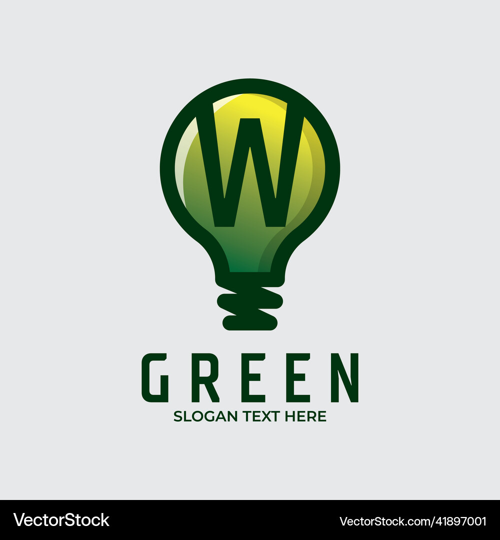 Light bulb with letter w logo design bulb ideas Vector Image