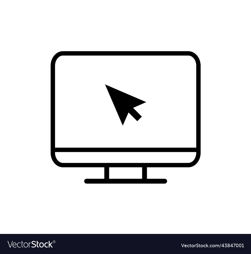 Monitor with mouse cursor outline computer cursor Vector Image Monitor with mouse cursor outline computer cursor Vector Image