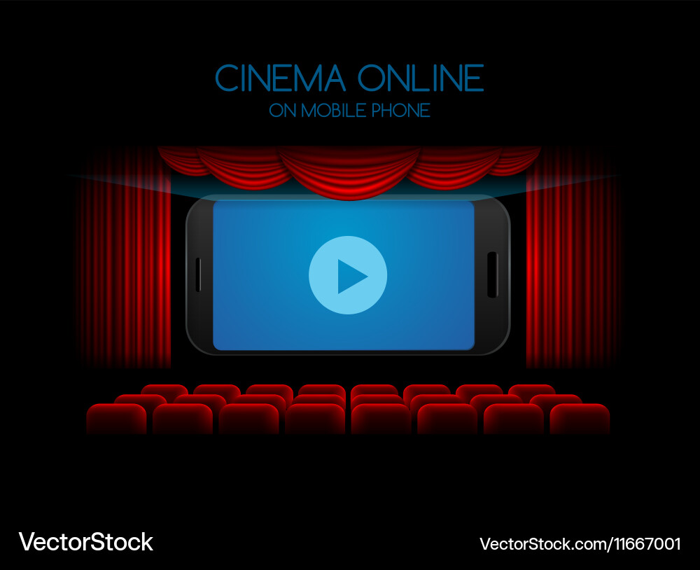 Movie cinema on mobile Royalty Free Vector Image