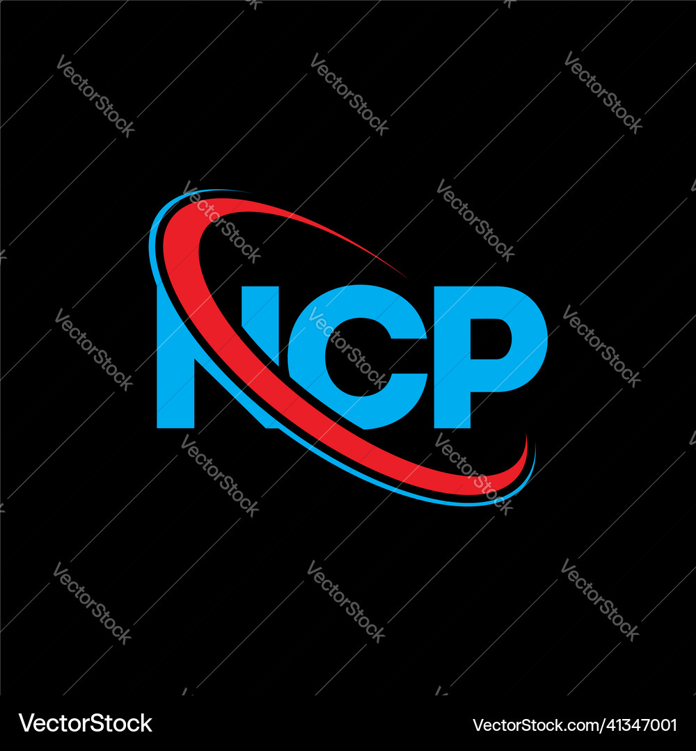 Ncp logo letter letter logo design Royalty Free Vector Image